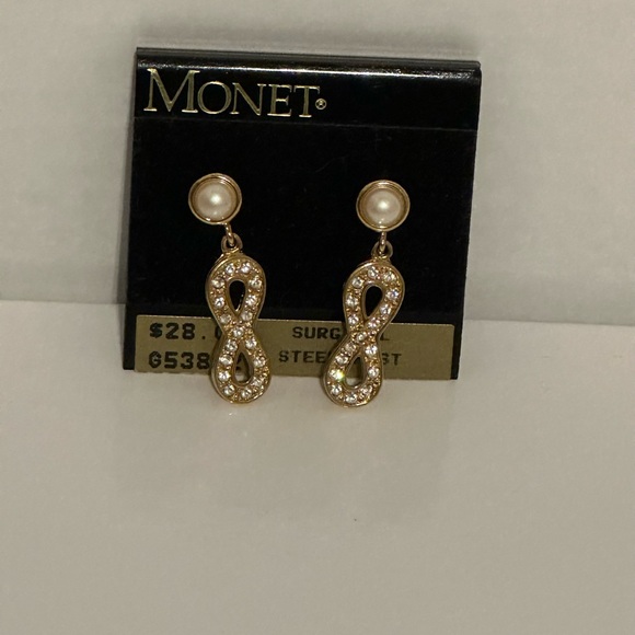 Monet | Jewelry | Monet Faux Pearl Infinity Dangle Earrings | Poshmark